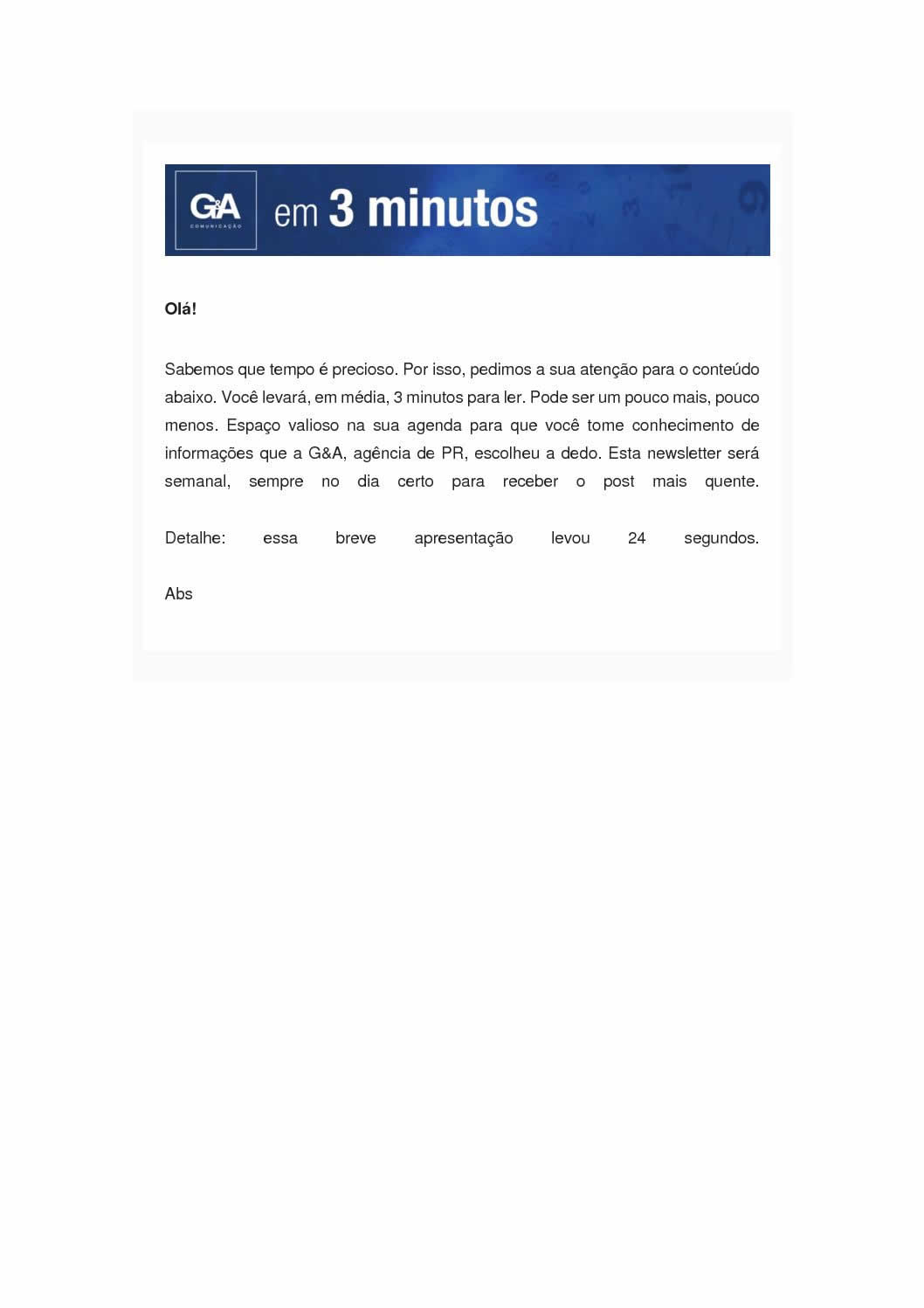 TESTEIRA - G&A Comunicação Corporativa